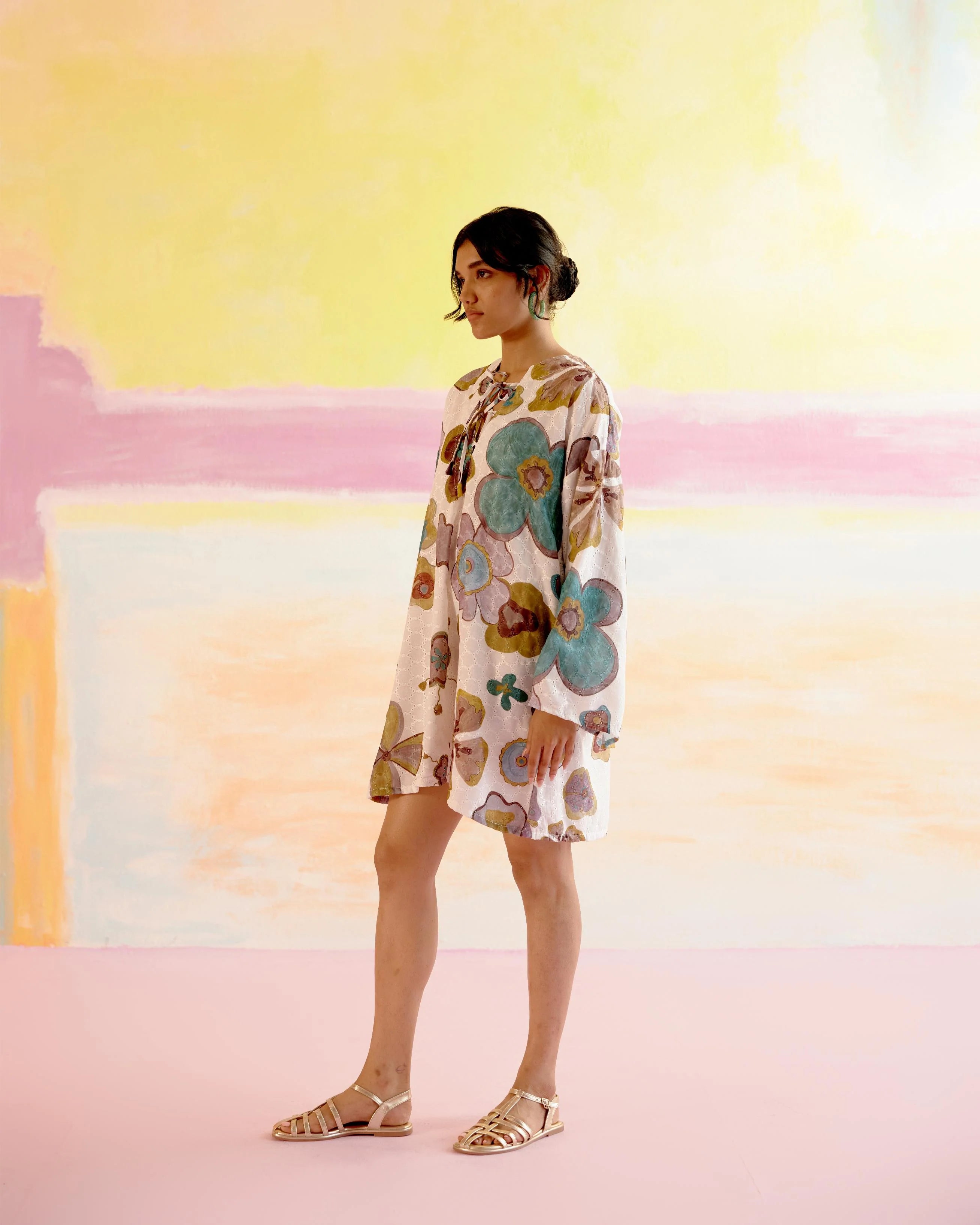 Mexicana Short Dress in Joy of Life Print – VASA Indica